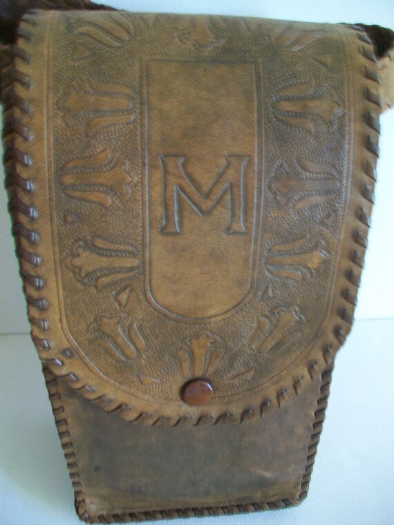 Vintage Brown Leather Map bag; Document Bag; Messenge… - Gem