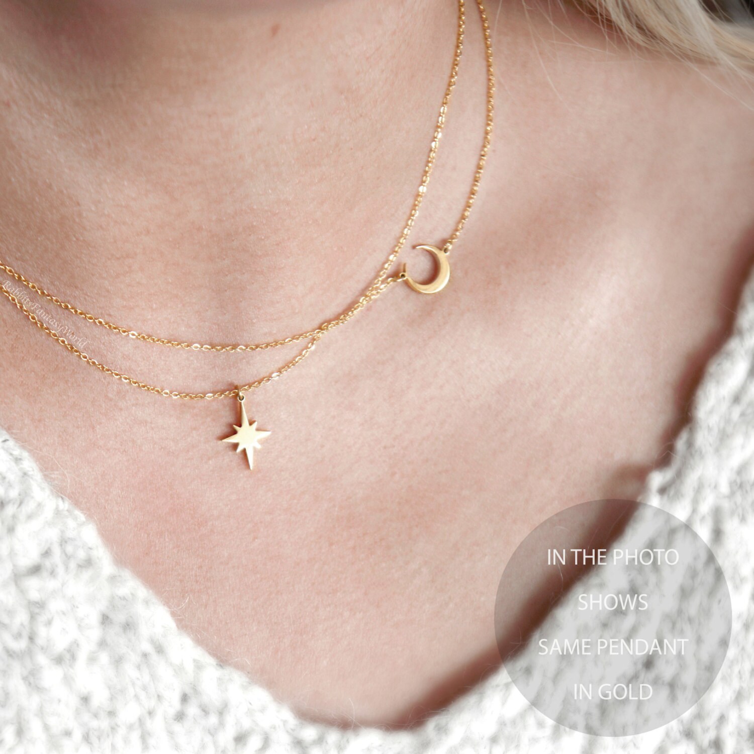 North Star Necklace Christmas Gifts Silver Necklace Compass - Etsy