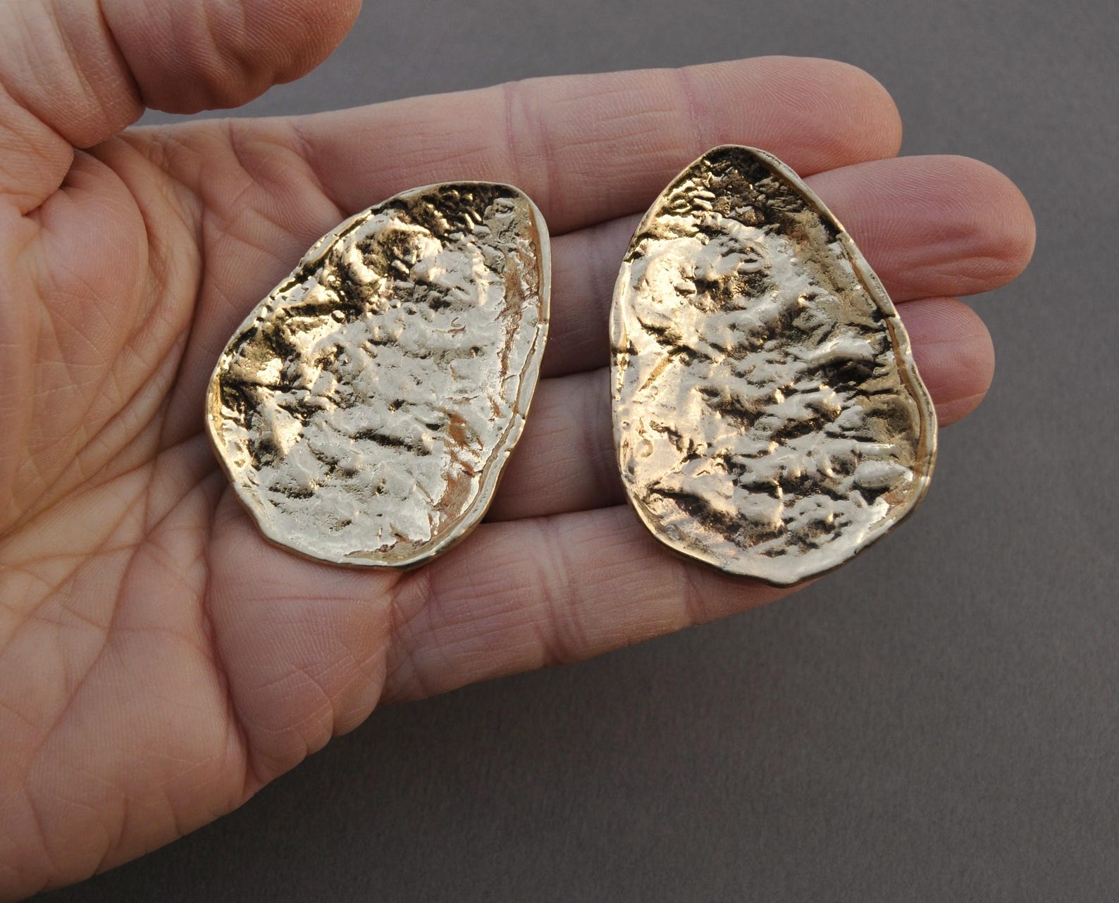Large Gold Clip on Earrings, Gold Modern Clip on Earrings, for Not ...