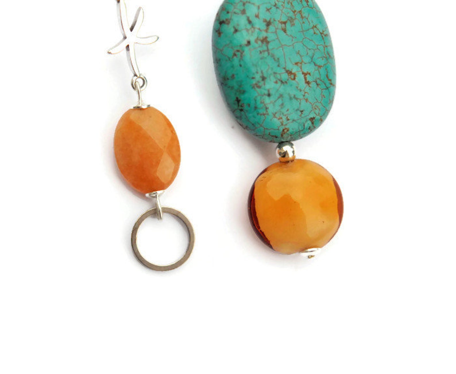 Asymmetrical Earrings Clip on Earrings Mismatched Earrings Asymmetric ...