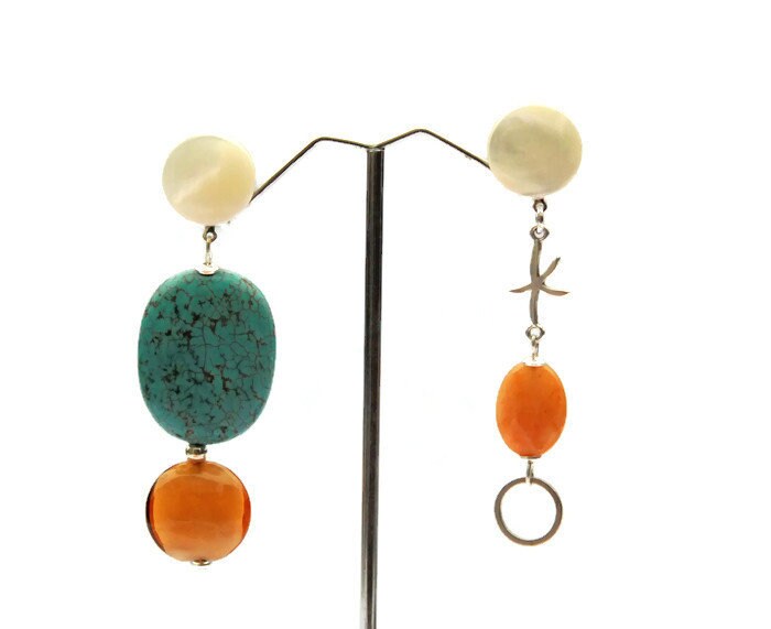 Asymmetrical Earrings Clip on Earrings Mismatched Earrings Asymmetric ...