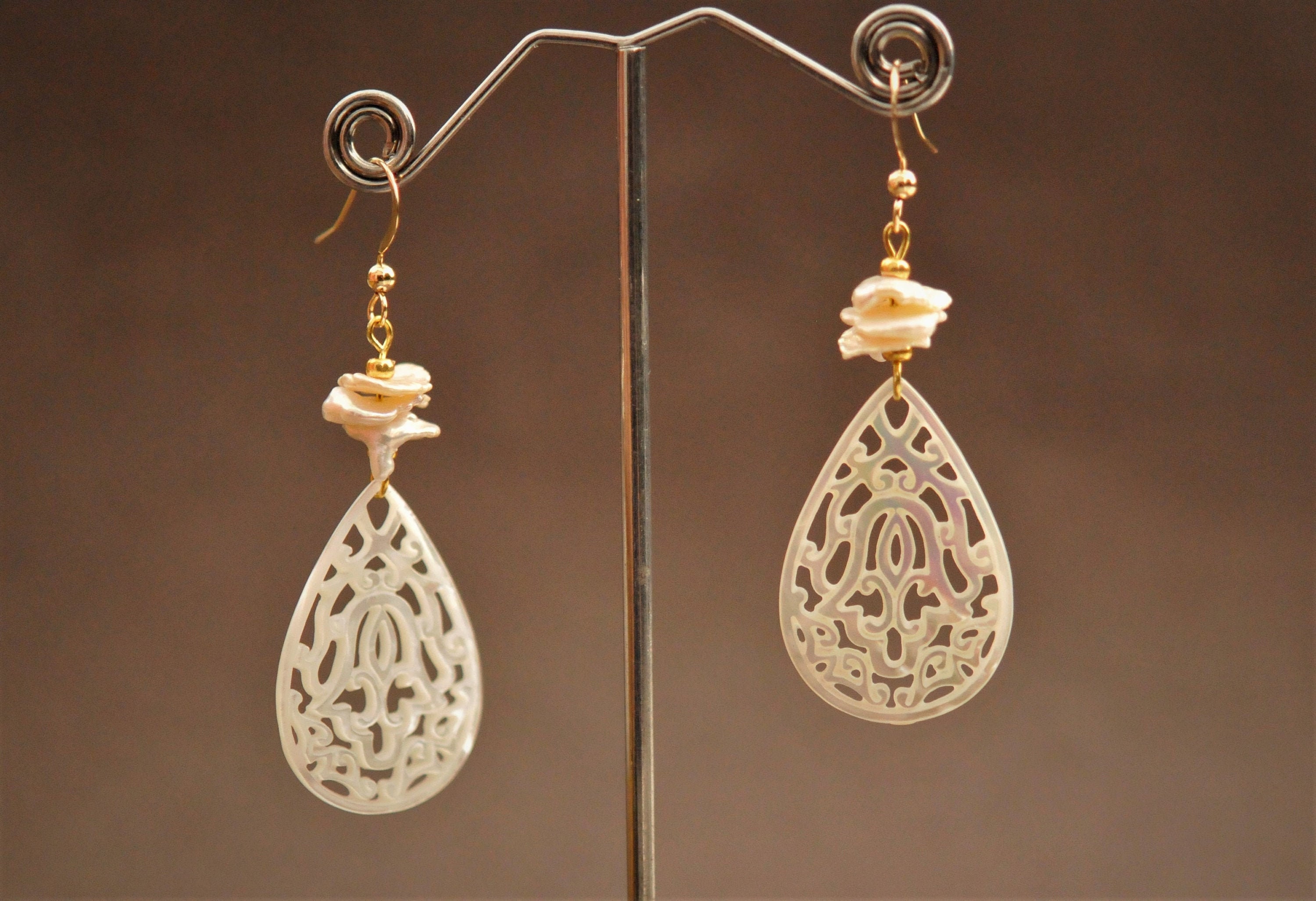 Shell Dangle Earrings Clip on Earrings White Earrings Shell | Etsy