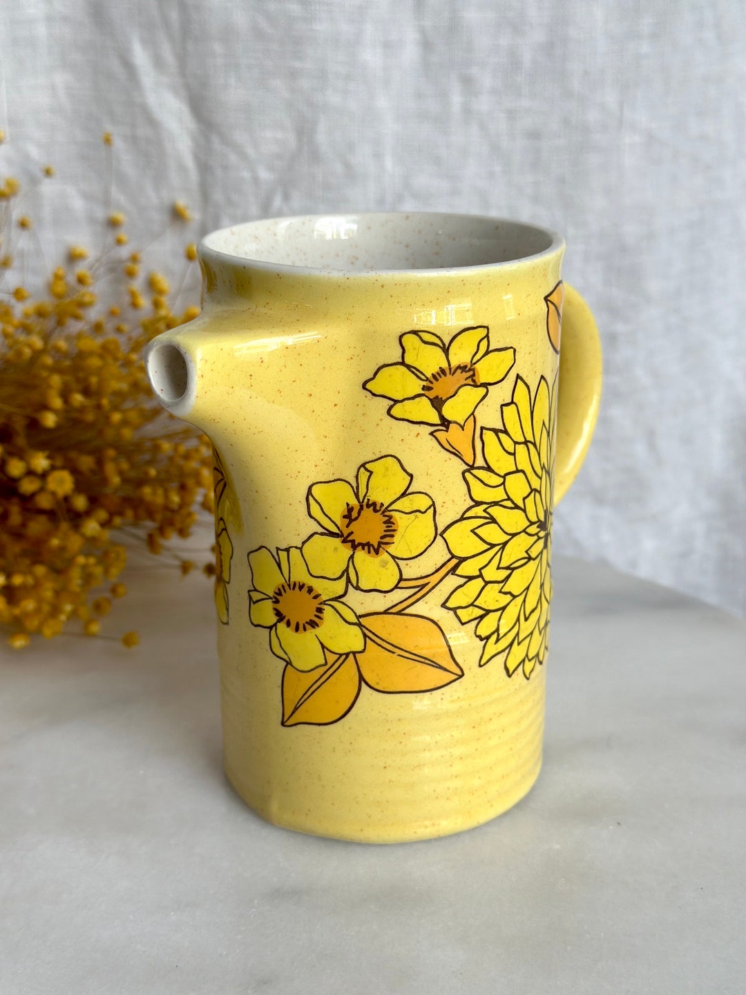 Irish Brendan Erin Stoneware Yellow Speckled Creamer Made in Arklow ...