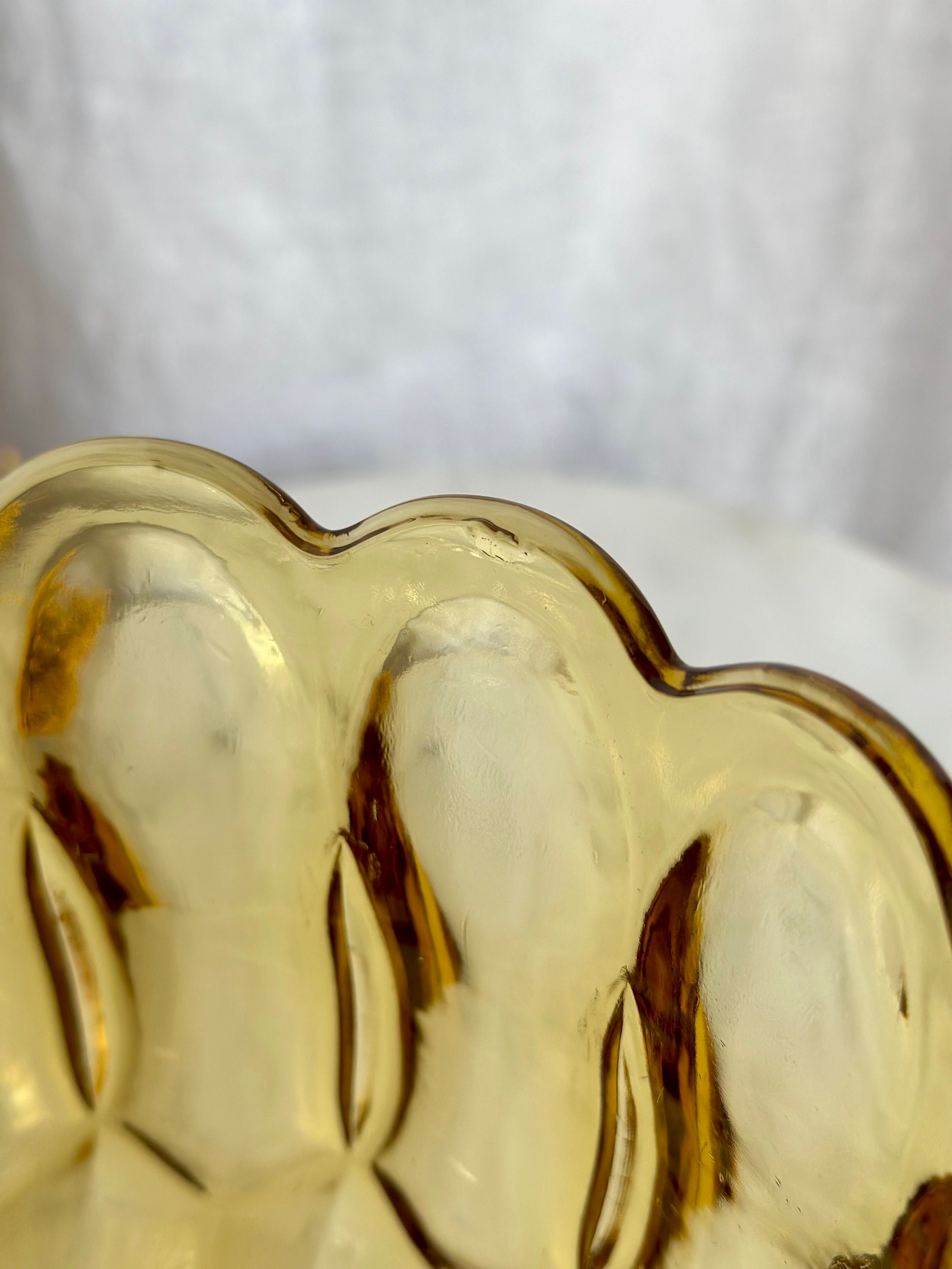 Vintage Anchor Hocking Fairfield Gold Honey Gold Amber Glass Serving