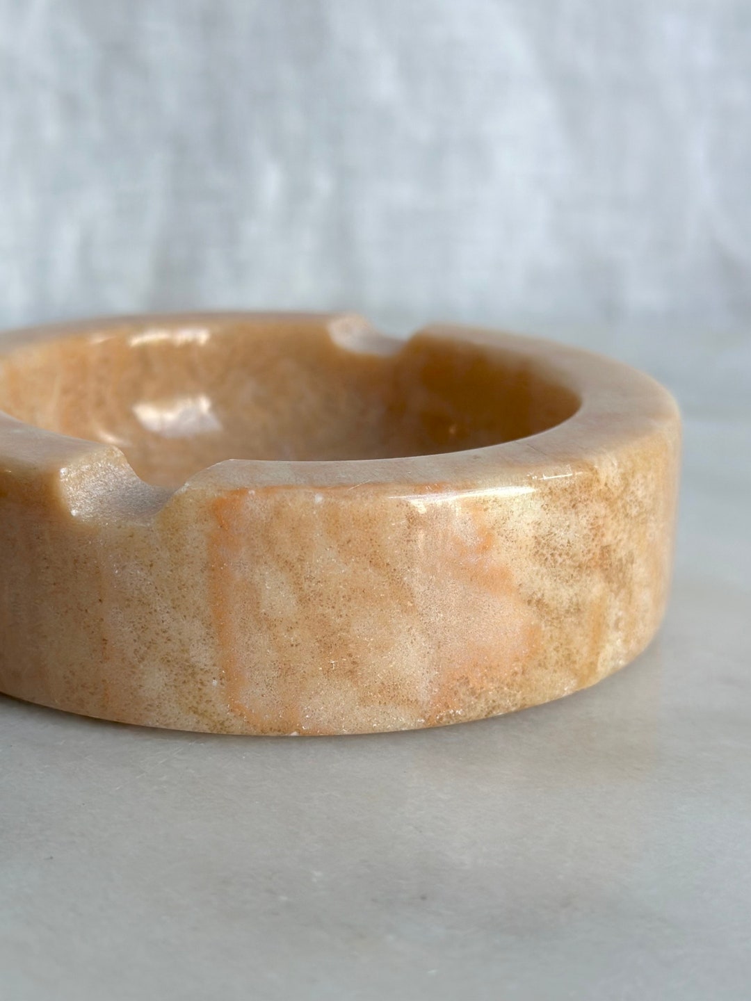 Pink Swirl Alabaster Onyx Marble Ashtray Salmon Peach Pink - Etsy