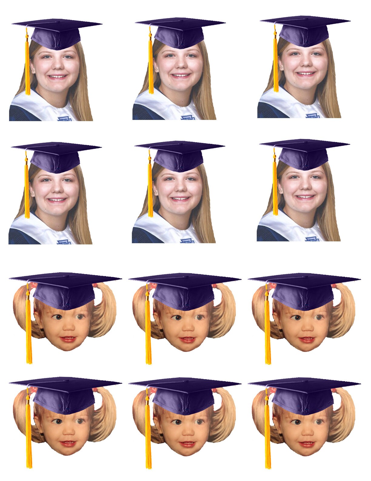 Printable PDF Do it yourself Personalized graduation hat photo | Etsy