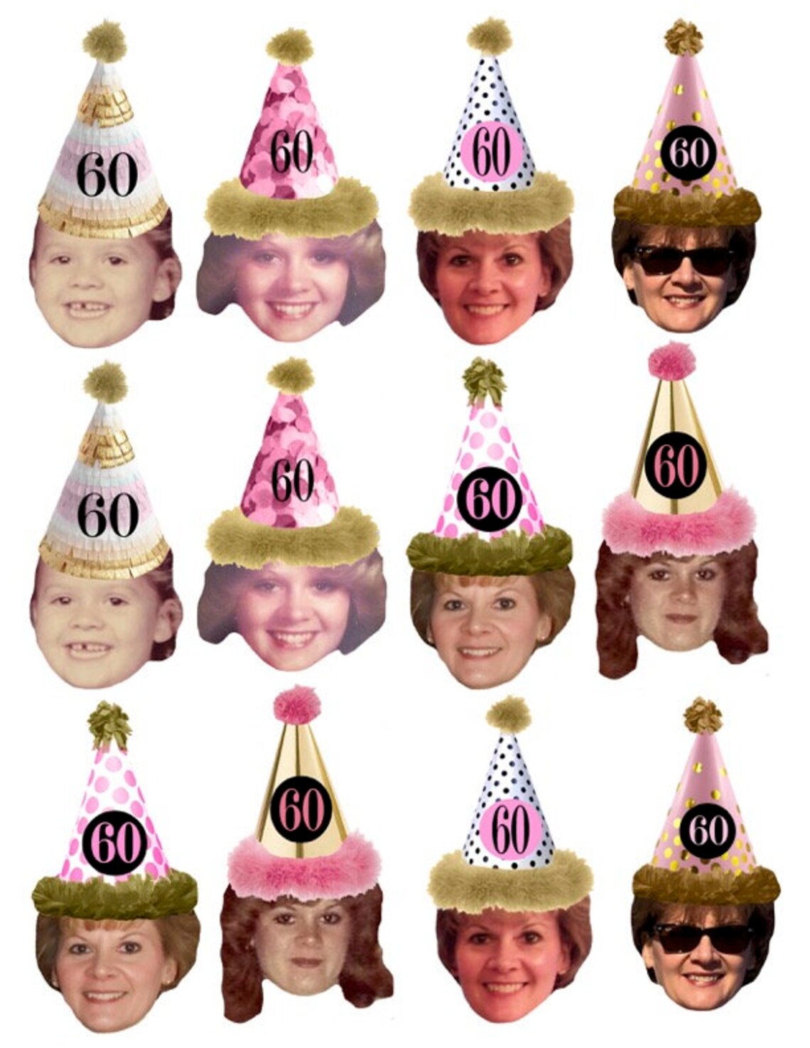 DIY Digital Photo Supreme Pack Using 6 Photos and 6 Different Hats. - Etsy