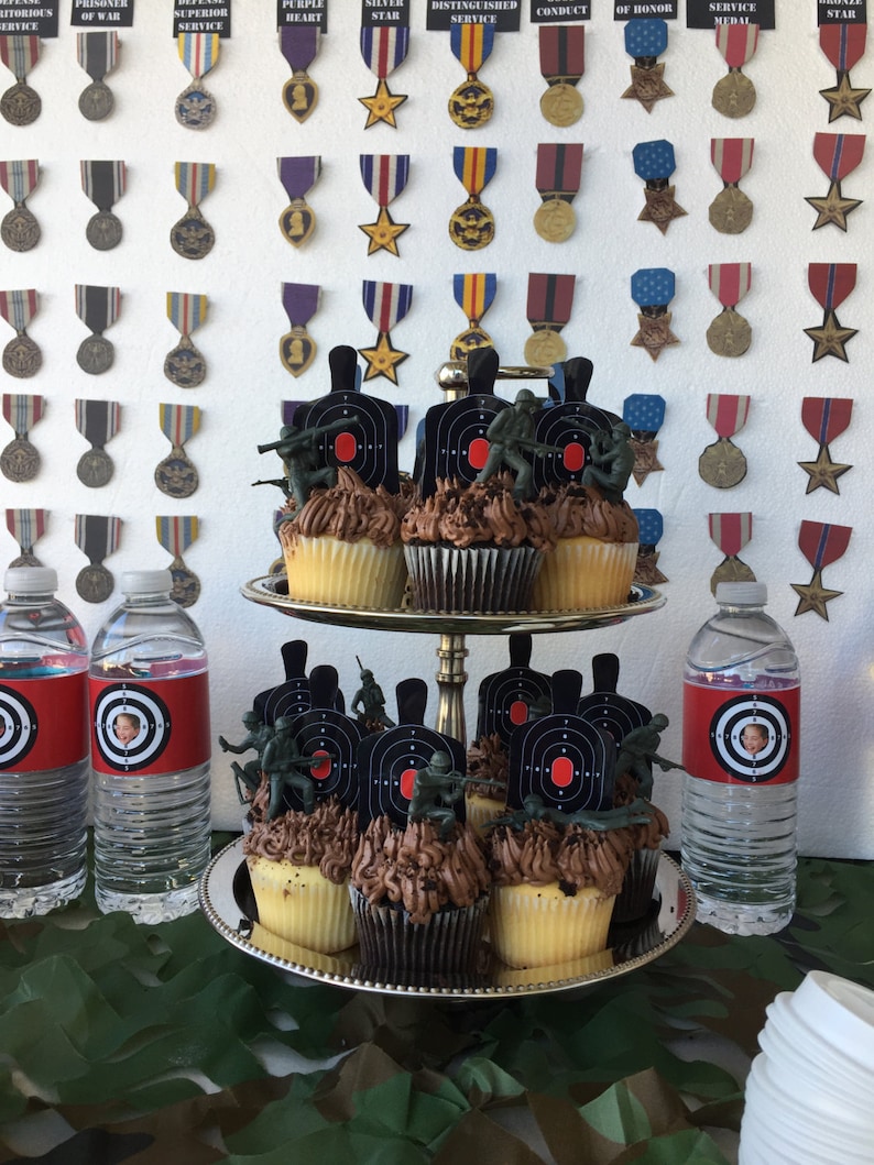 Target Practice Army Military Themed Nerf Gun Cupcake Toppers. - Etsy