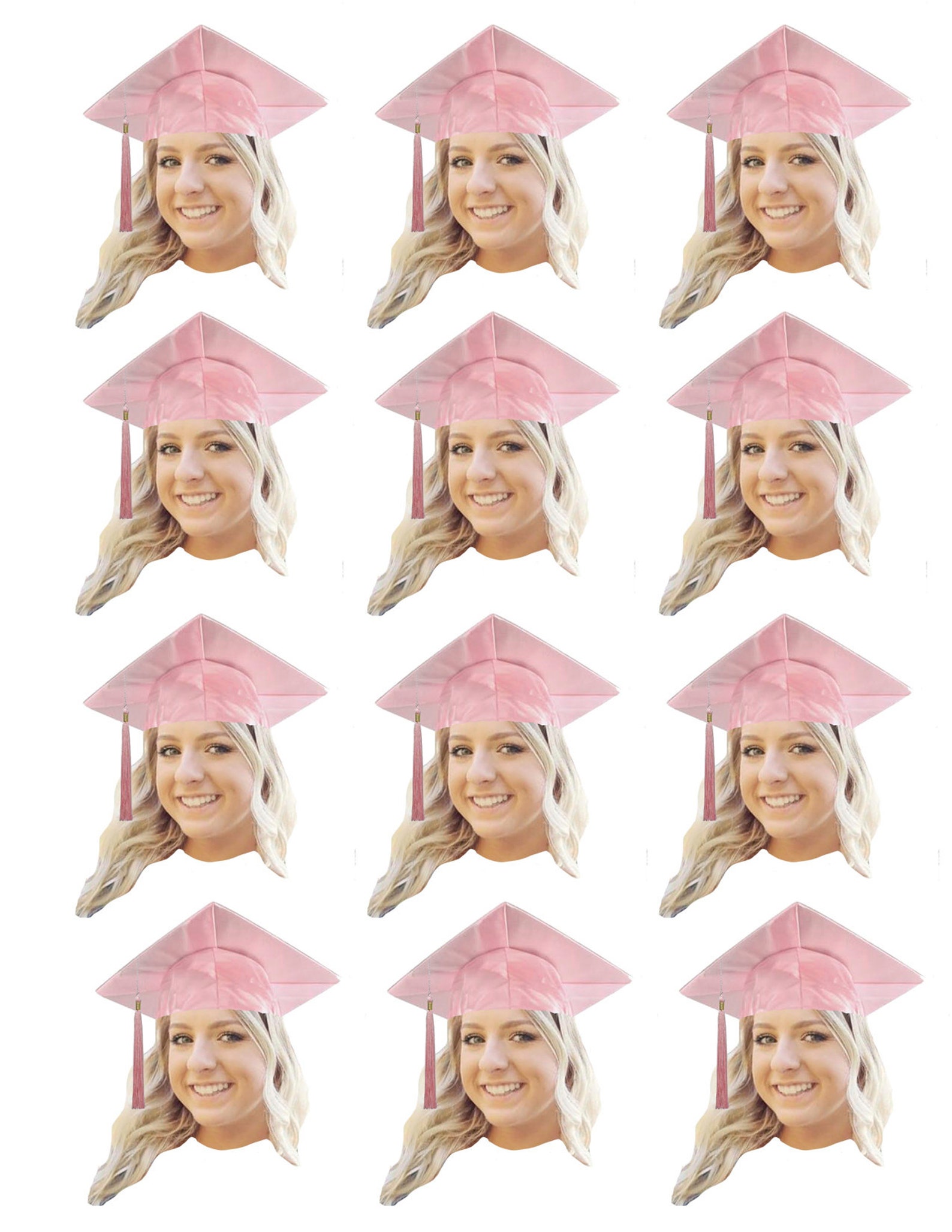 Printable PDF Do It Yourself Personalized Graduation Hat Photo Cupcake ...
