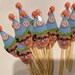 Chevron Birthday Hat Photo Cupcake Toppers Set of 12. Waterproof With ...