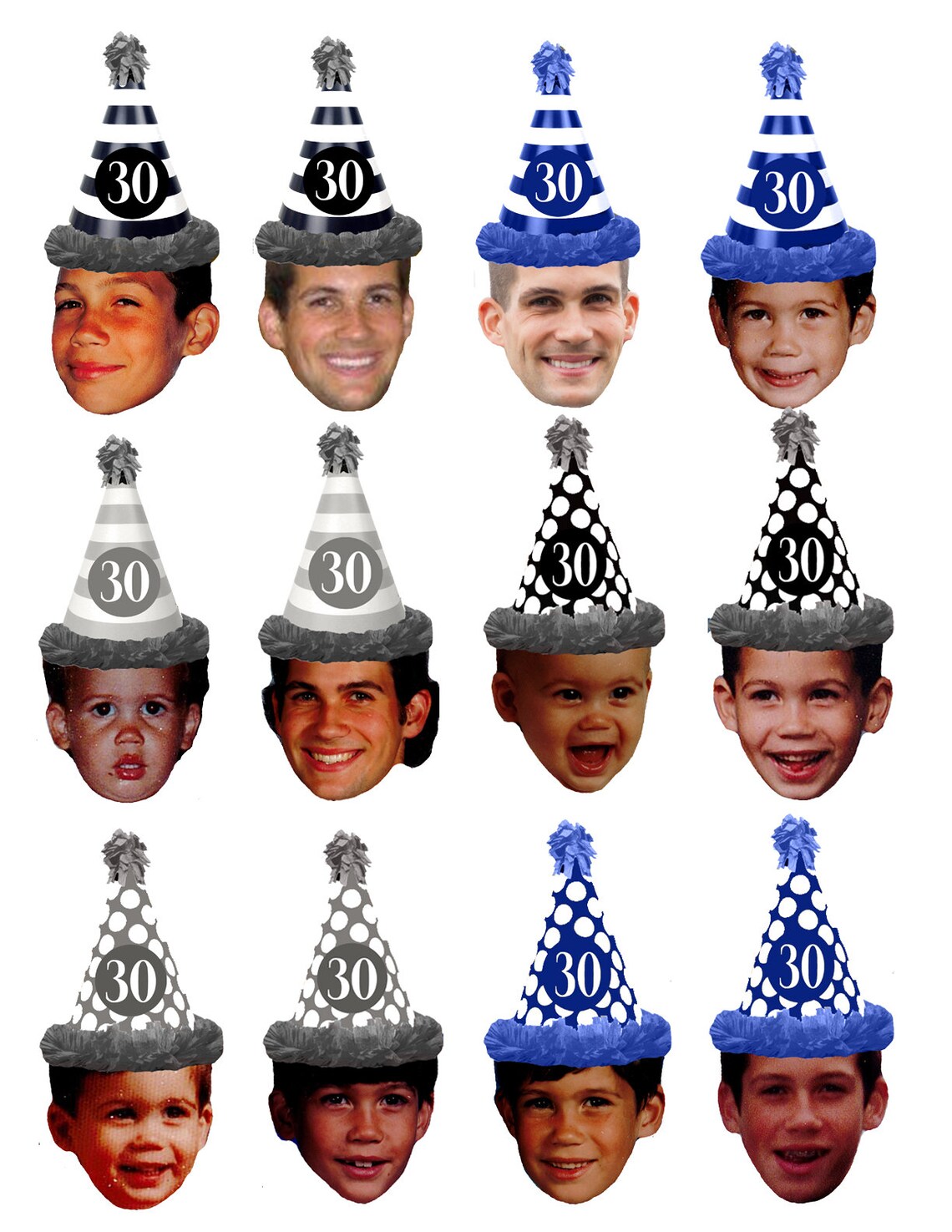 DIY Digital Photo Supreme Pack Using 6 Photos and 6 Different Hats. - Etsy