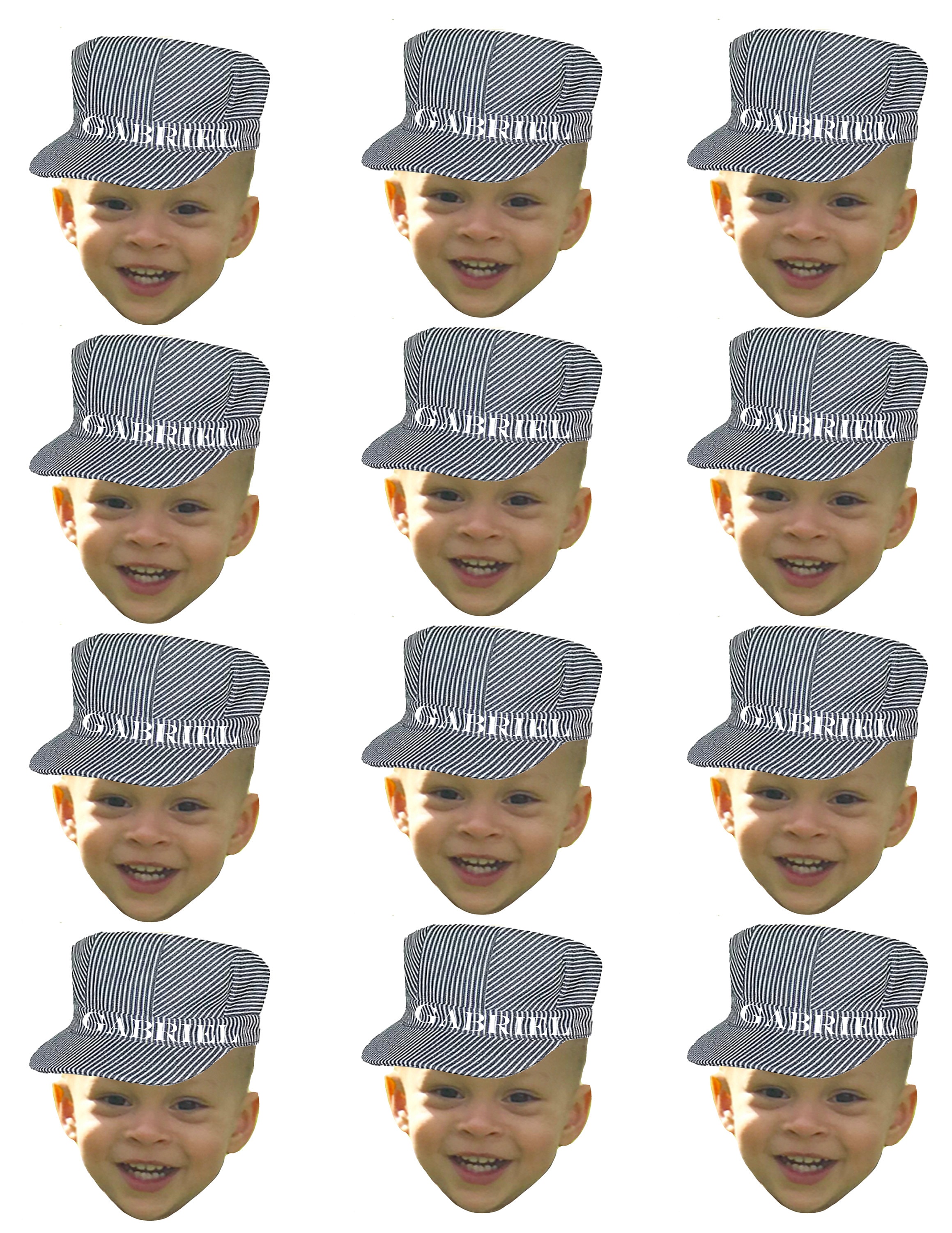 DIY Printable Train Conductor Hat and Scarf Photo Cupcake - Etsy UK