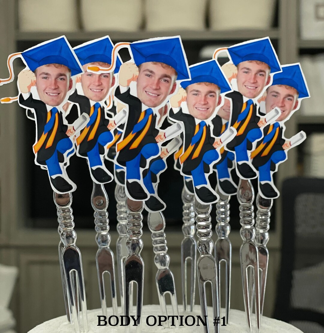 Graduation Full Body Photo Cupcake Toppers or Drink Stir Sticks Set of ...