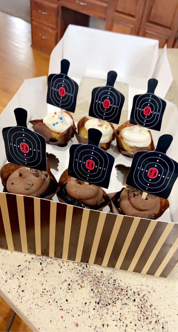 Rifle Themed Cake Cupcakes Gun And Flames