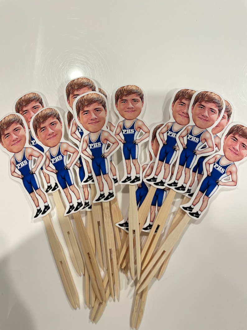 Personalized Wrestle Themed Photo Cupcake Toppers. Set of 12 ...