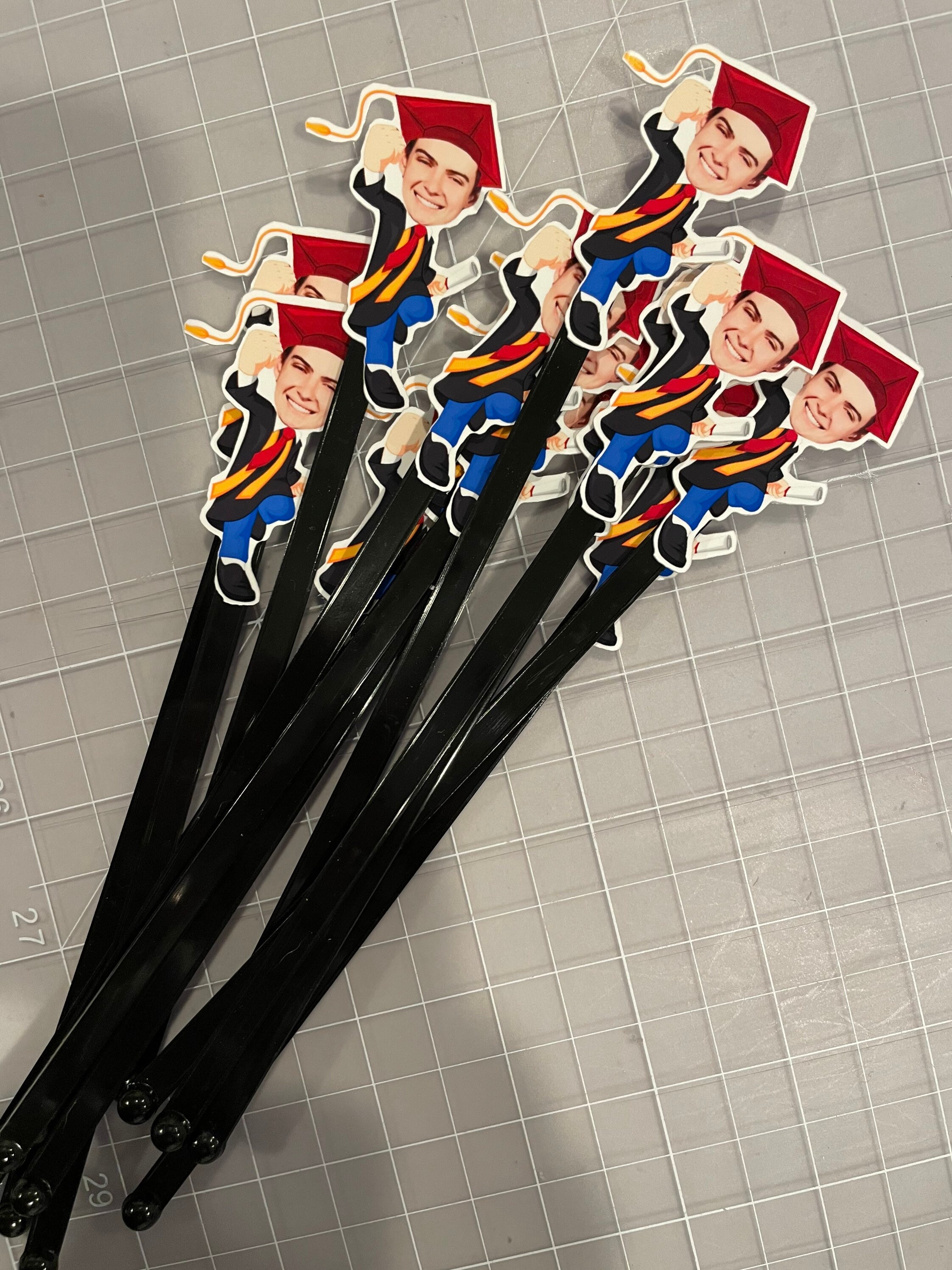 Graduation Full Body Photo Cupcake Toppers or Drink Stir - Etsy