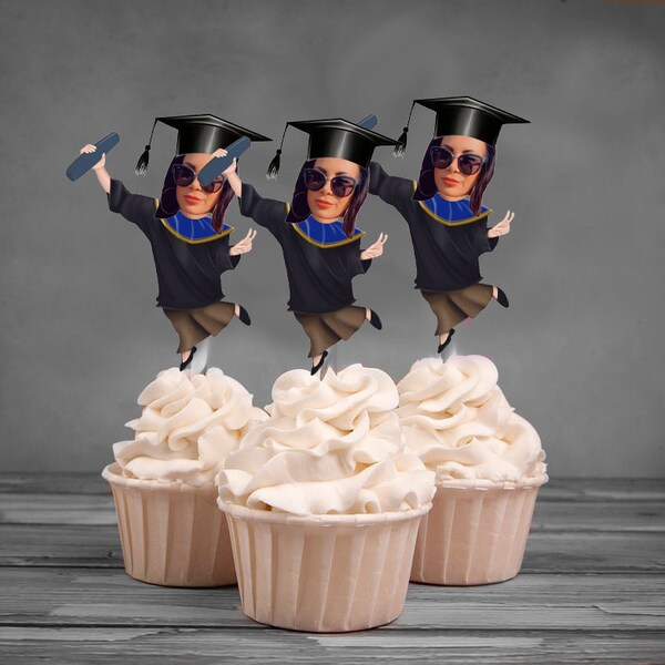 Graduation Full Body Photo Cupcake Toppers - Etsy