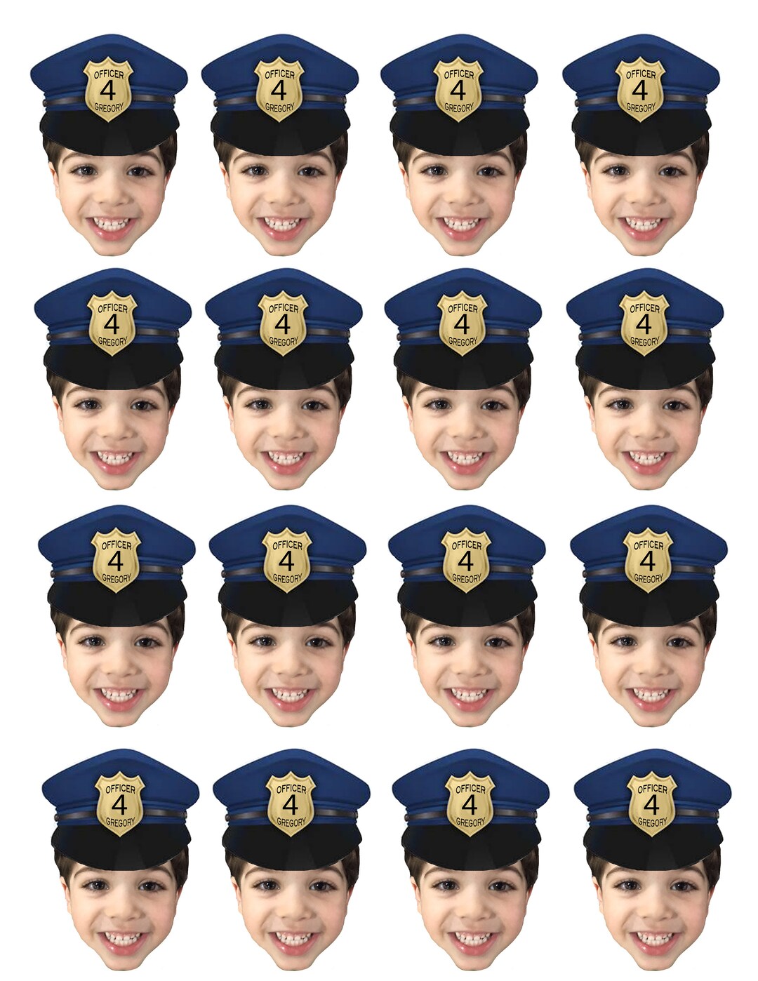 DIY Digital Photo Cupcake Toppers Police Themed - Etsy