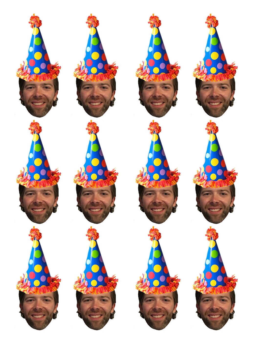 DIY Printable Circus Dot Birthday Hat Photo Cupcake Toppers. - Etsy