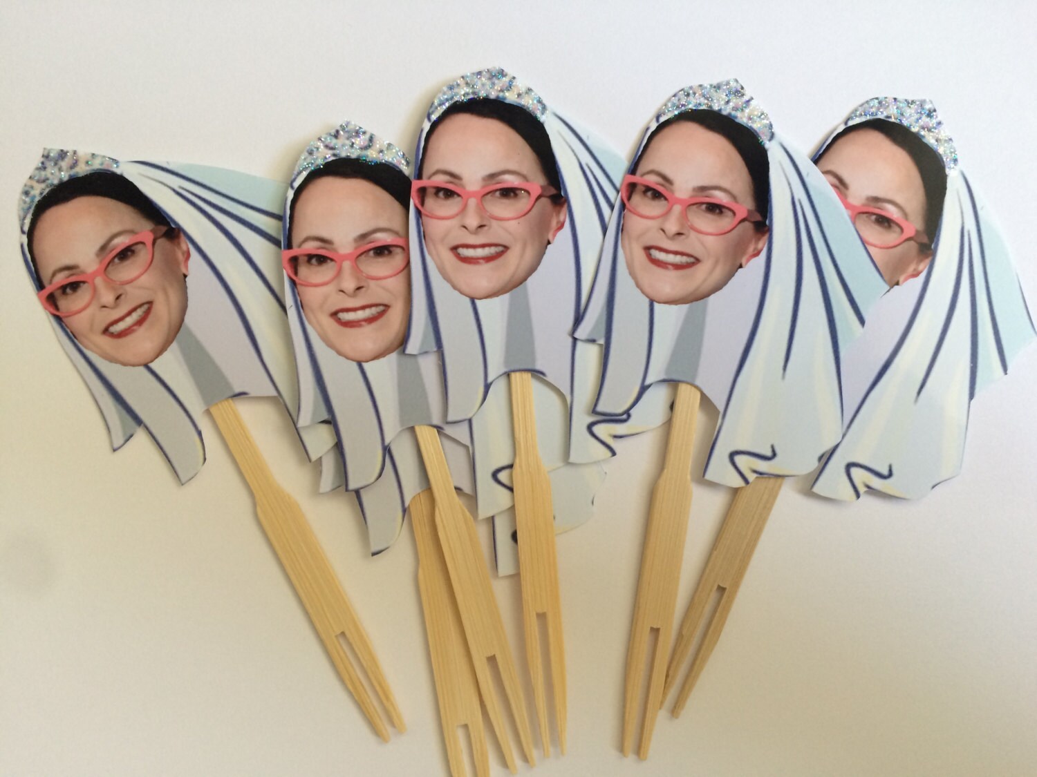 Personalized Bridal Veil Shower Photo Cupcake Toppers. Set of 12 ...