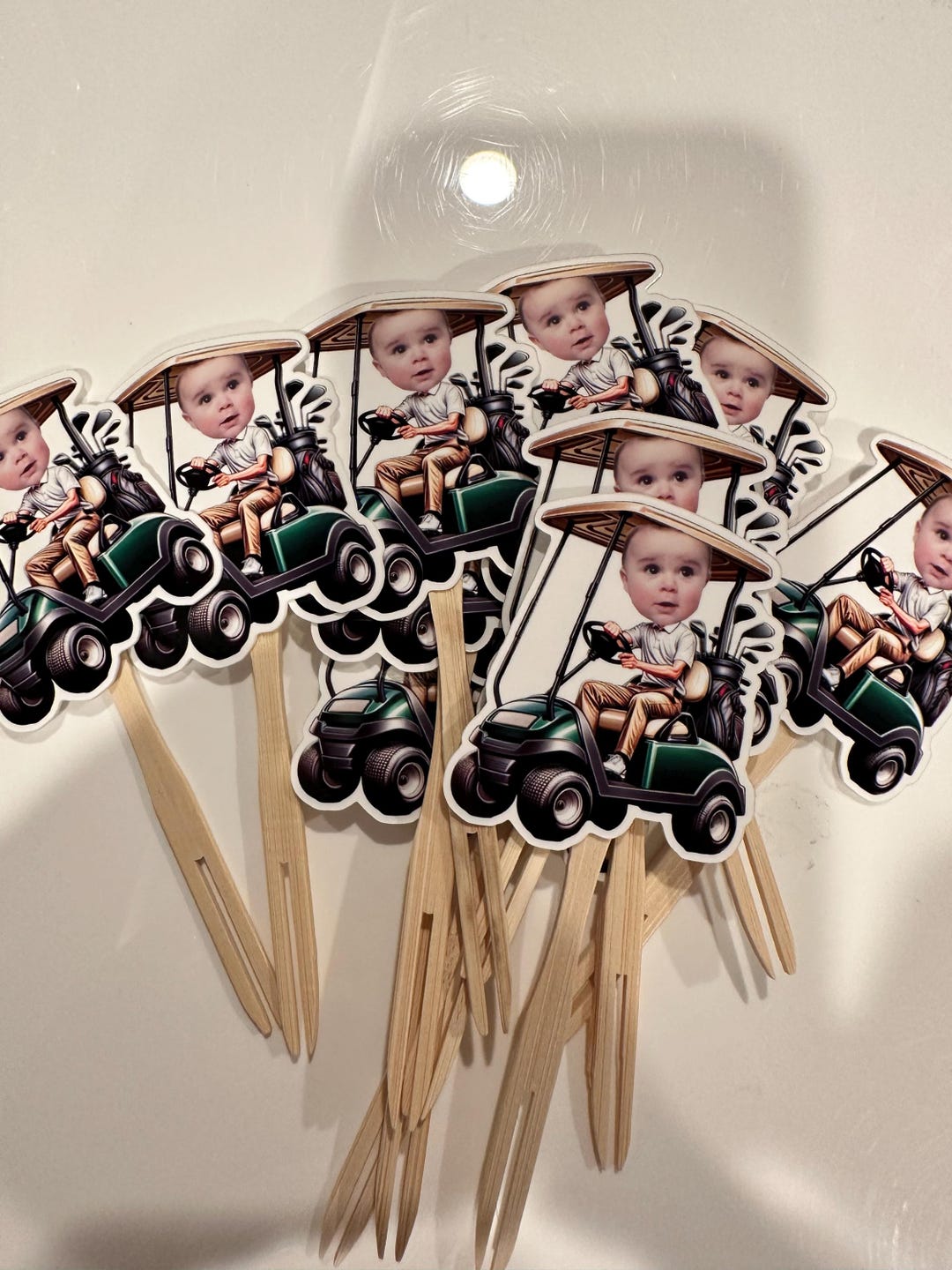 Personalized Golf Cart Themed Themed Photo Cupcake Toppers Full Body ...