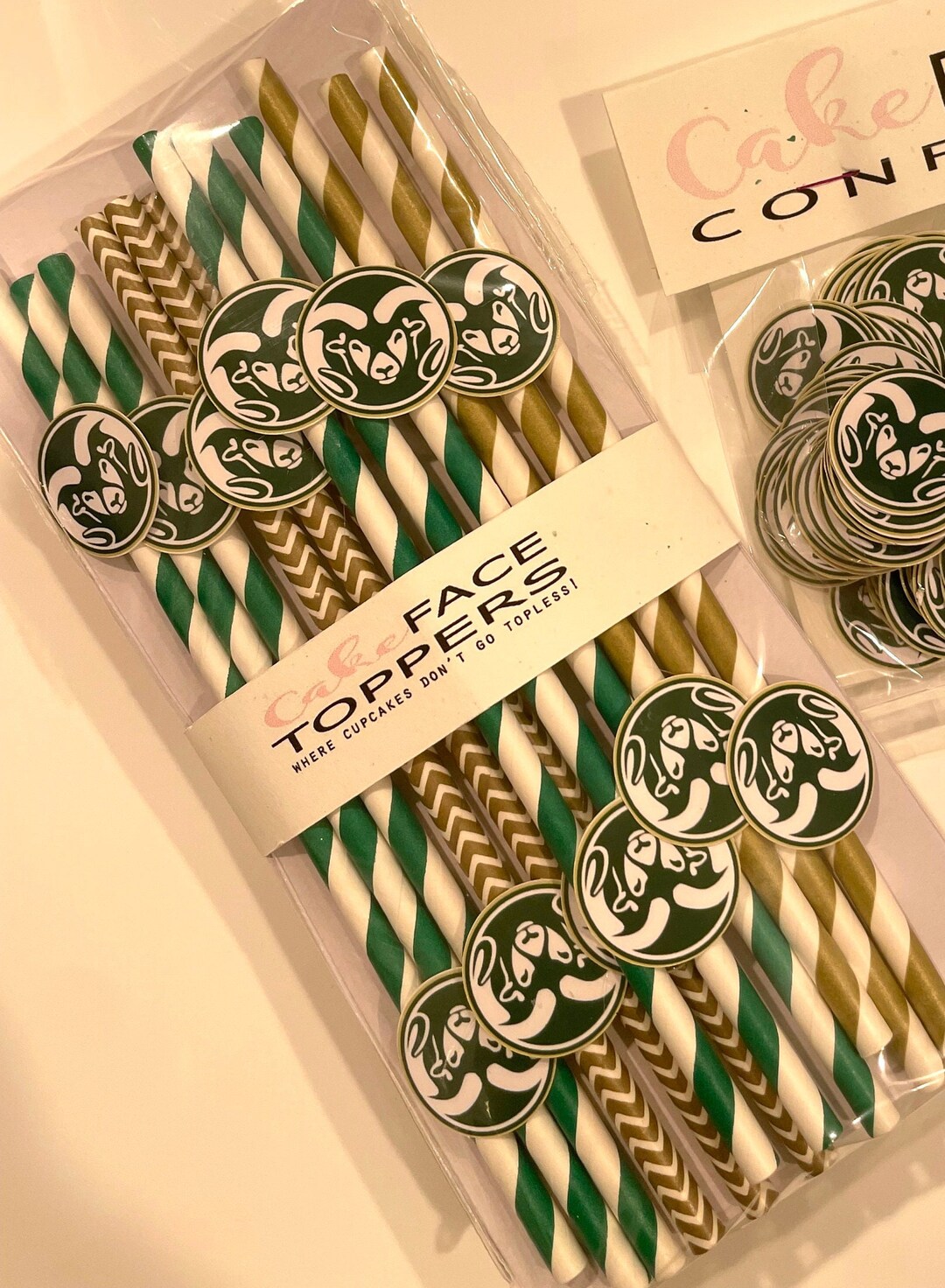 Personalized School Logo Graduation Straws With Glossy Finish . Set of ...