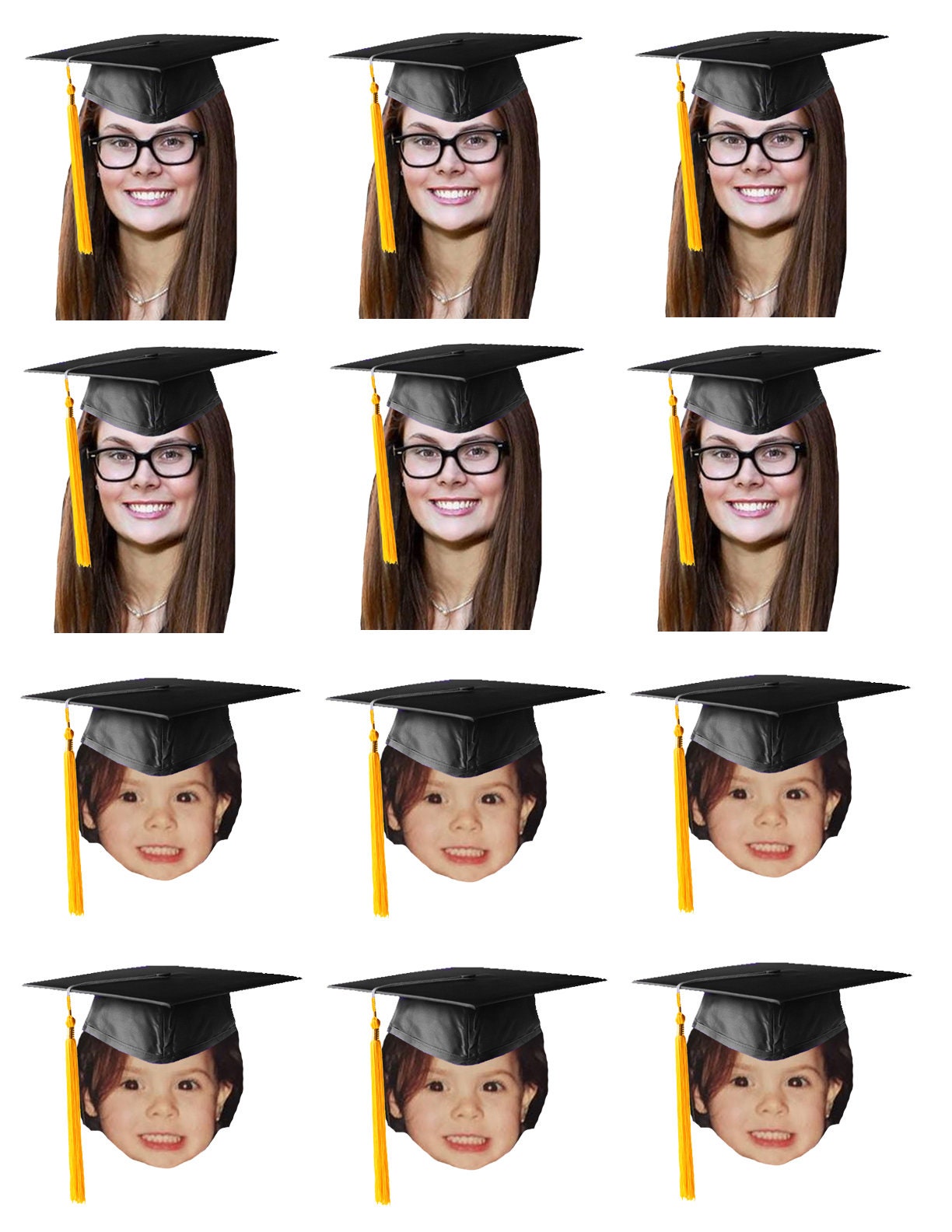 Printable PDF Do it yourself Personalized graduation hat photo | Etsy