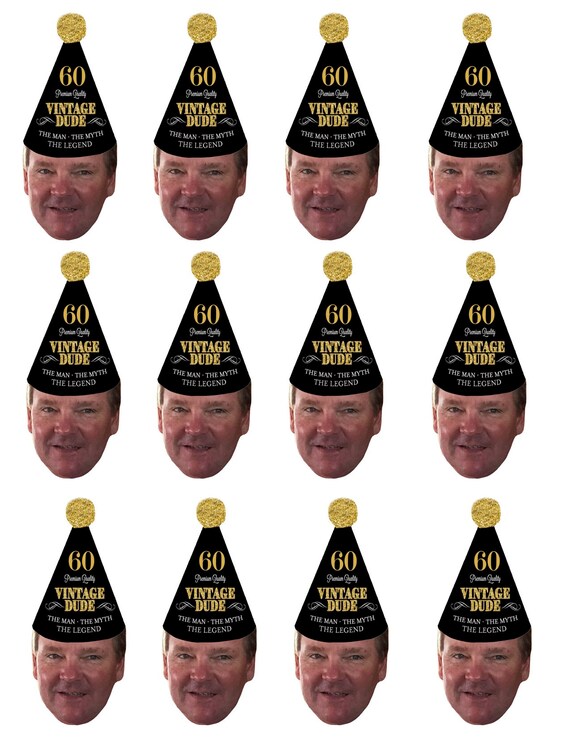 DIY Printable Over the Hill Birthday Photo Cupcake Toppers - Etsy