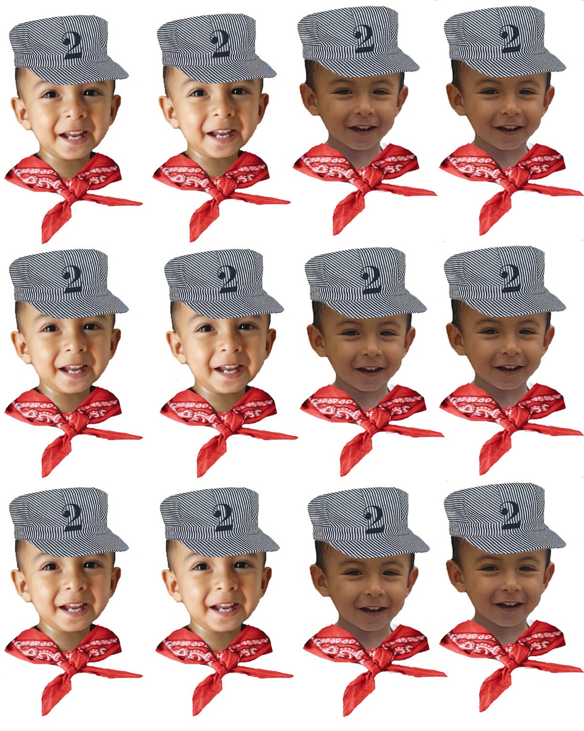 DIY Printable Train Conductor Hat and Scarf Photo Cupcake - Etsy