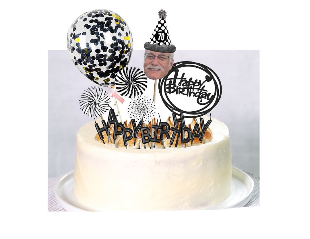 Personalized Photo Cake Topper Package Rose Gold or Black - Etsy