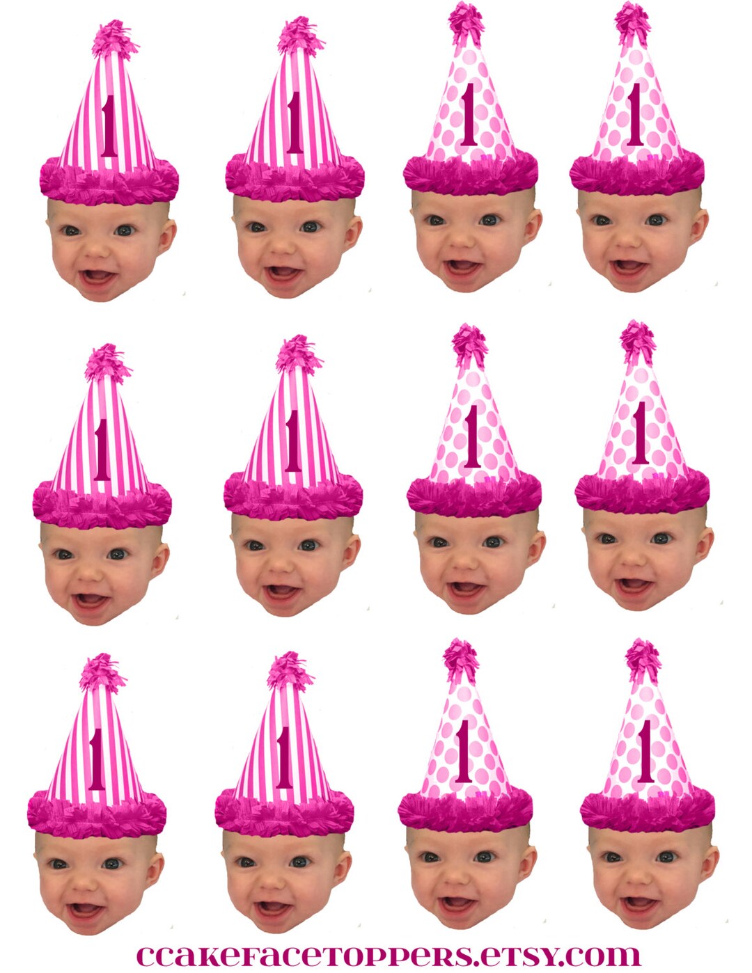 DIY Circus Birthday Hat Photo Cupcake Toppers Using 2 Hats.. - Etsy