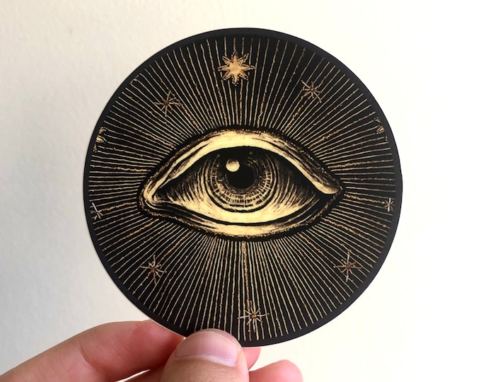 Golden Eye Vinyl Sticker - All Seeing Eye Vinyl Sticker - Celestial ...