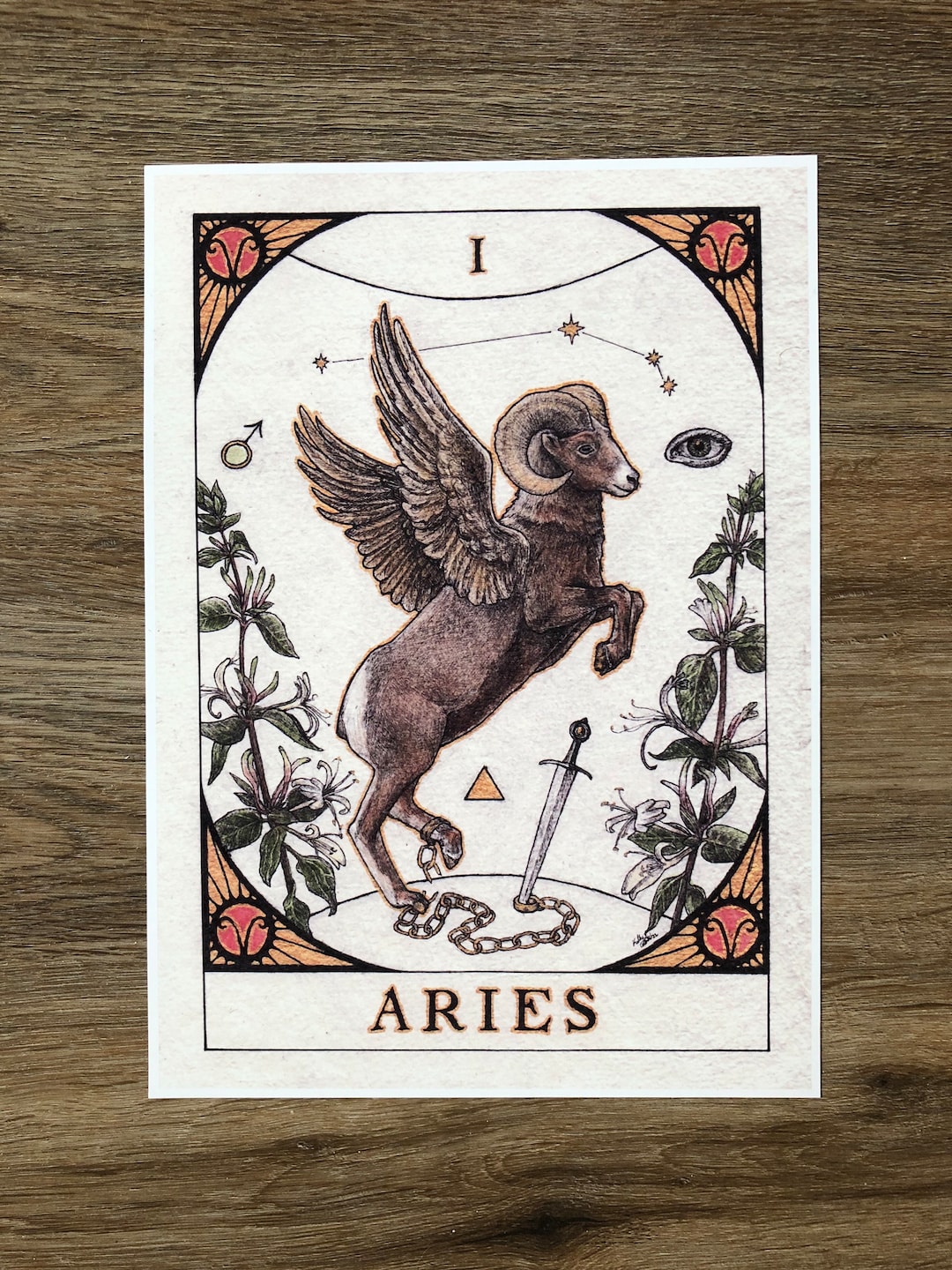 Aries Tarot Illustration Print - Aries Print - Art Prints - Zodiac ...