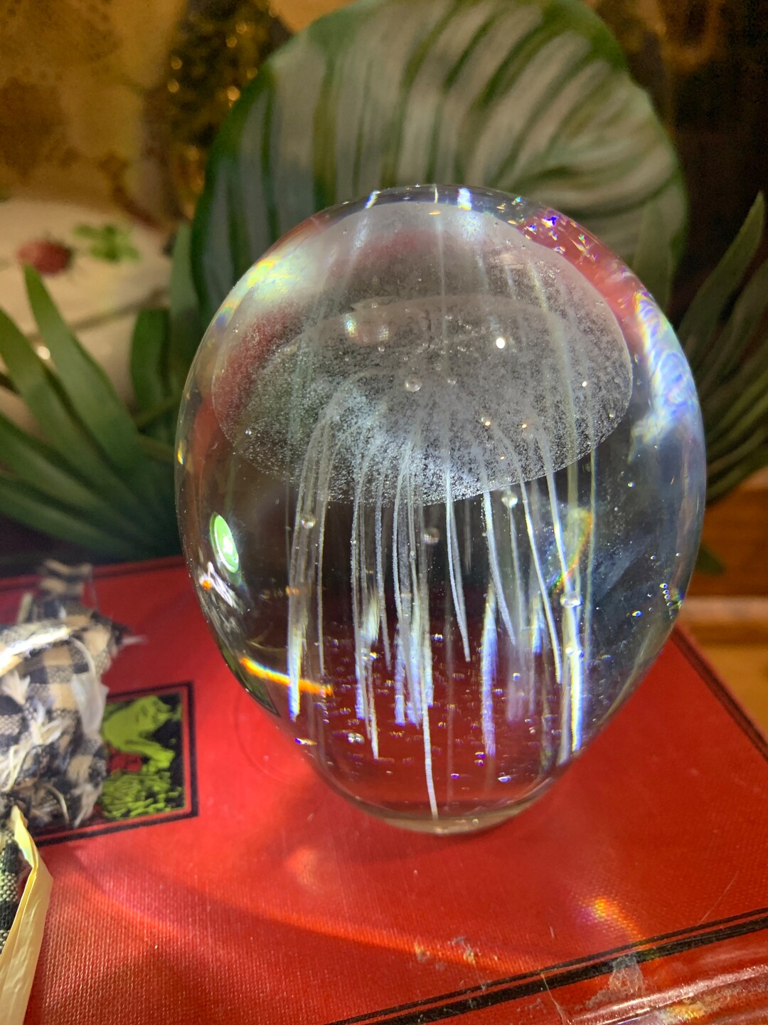 Gorgeous Glass Jellyfish Paperweight. Glass Art. Office Paperweight ...