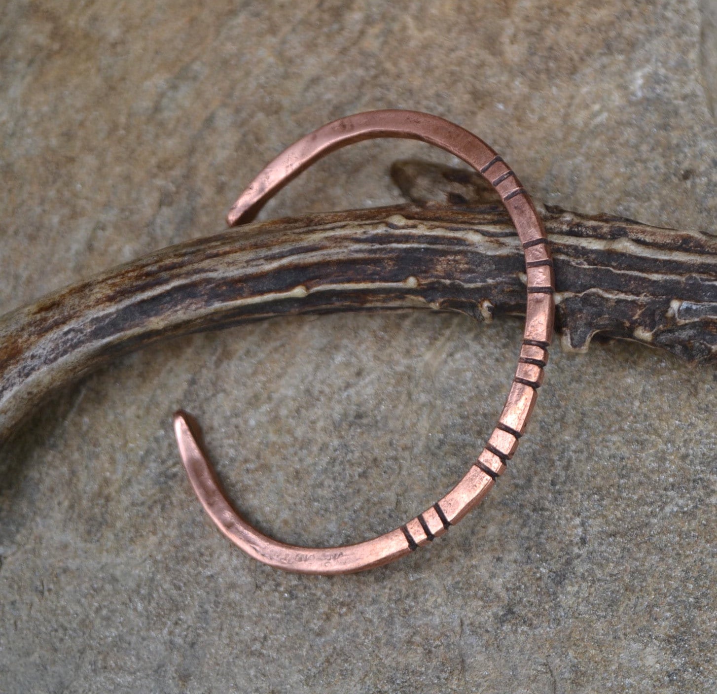 Men's rustic copper bracelet men's copper bangle men | Etsy