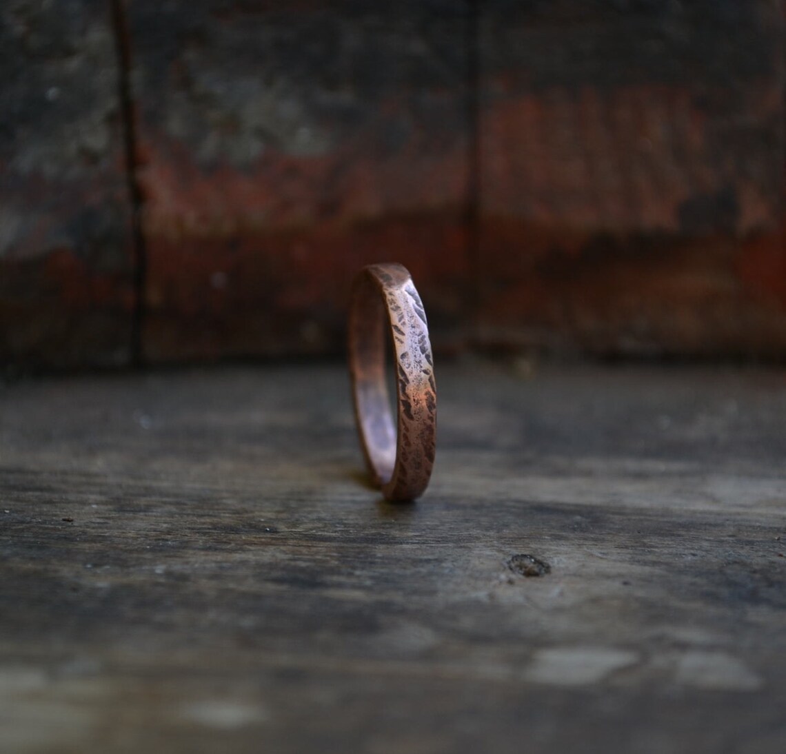 Simple Adjustable Copper Ring Band Rustic Copper Ring Band | Etsy