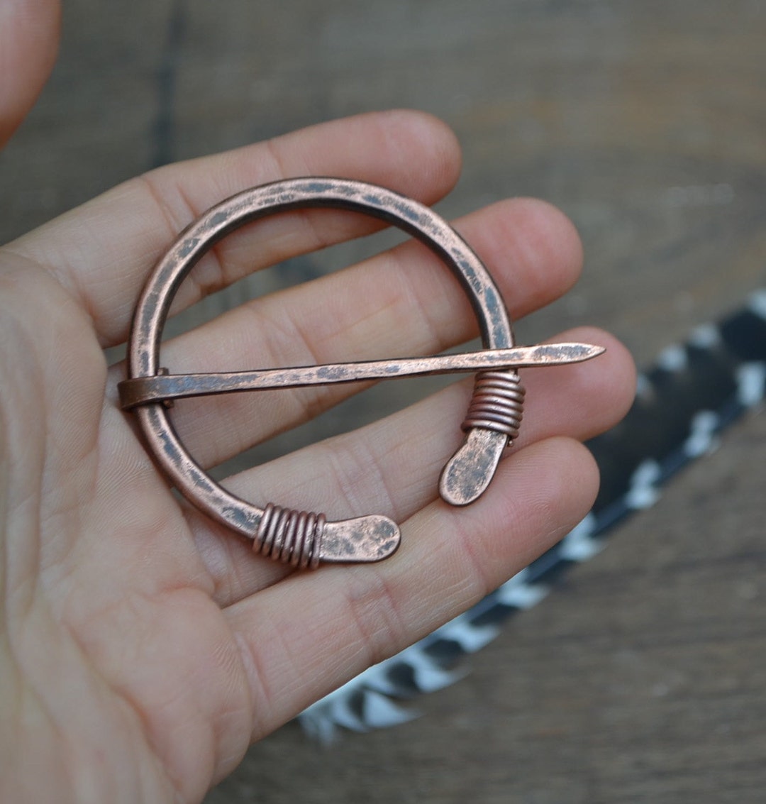 Shawl Pin, Shawl Copper Pin, Penannular Brooch, Copper Pin, Anglo-saxon ...