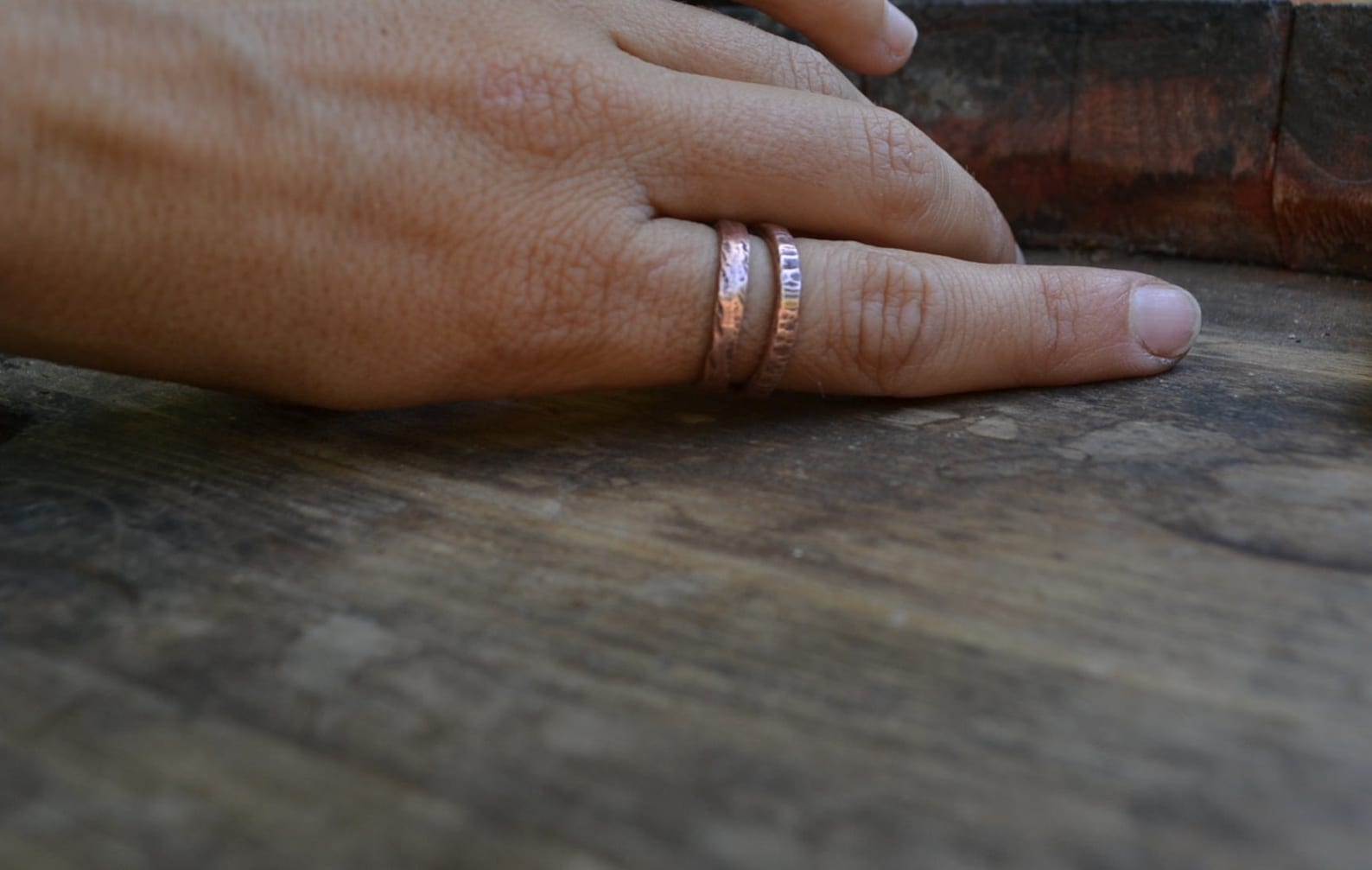 Simple Adjustable Copper Ring Band Rustic Copper Ring Band | Etsy