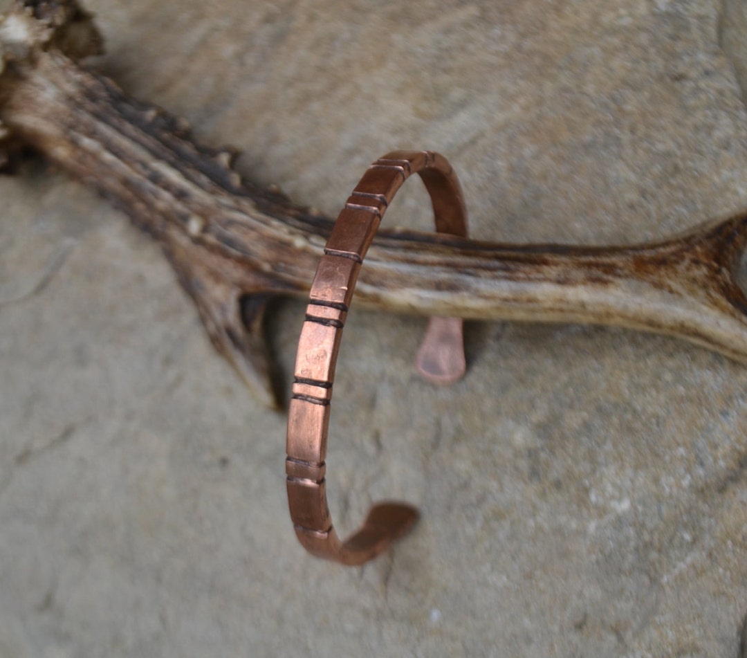 Men's Copper Bangle, Men's Rustic Bracelet, Copper Bangle, Large Men's ...