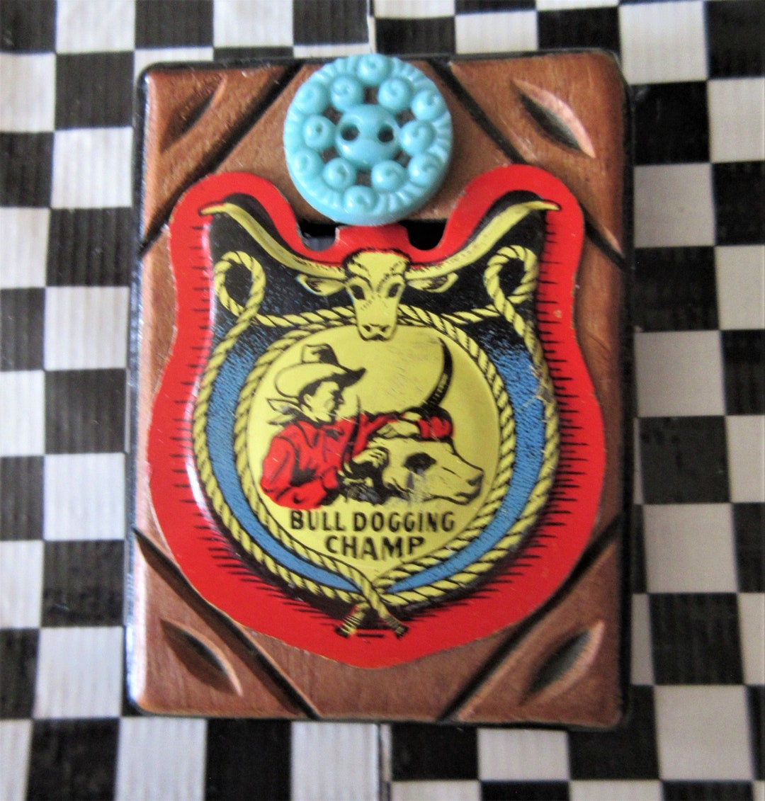 OOAK Vintage Western Brooch - "bull Dogging Champ" - Etsy