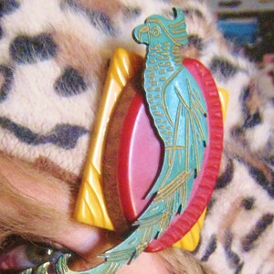 Large One-of-a-kind Exotic Bird Pin Made From Vintage Wood and Plastic ...