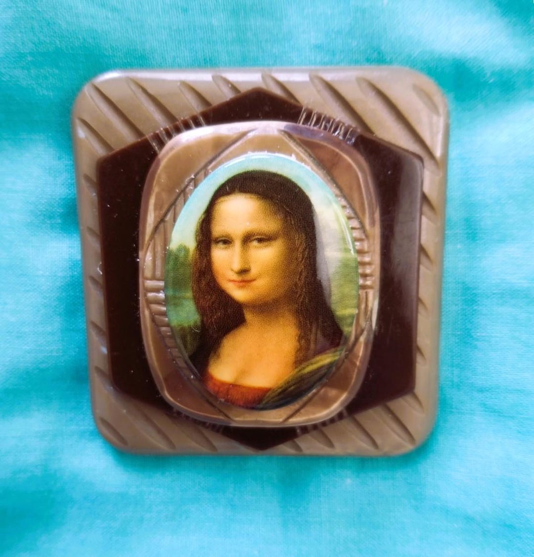 OOAK Mona Lisa Brooch - Etsy