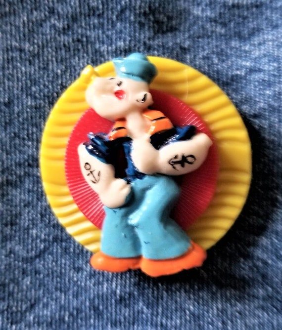 Vintage Popeye Pin - Etsy