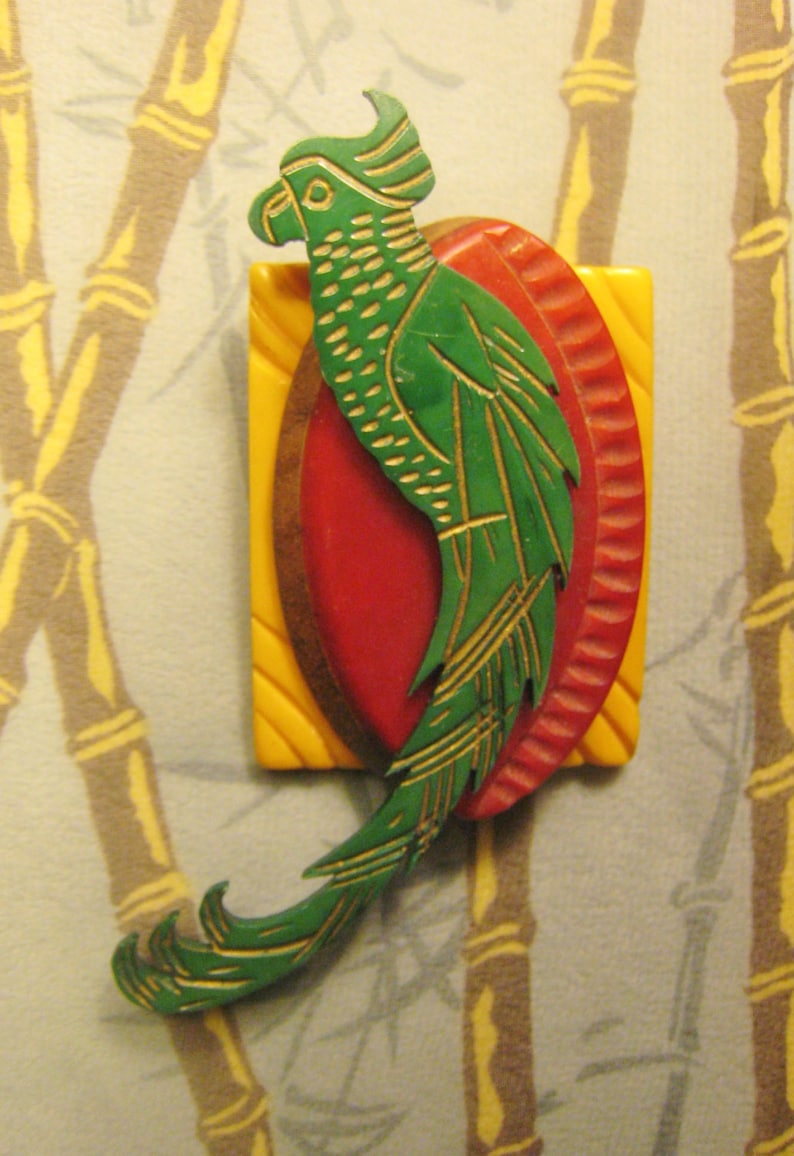 Large One-of-a-kind Exotic Bird Pin Made From Vintage Wood and - Etsy