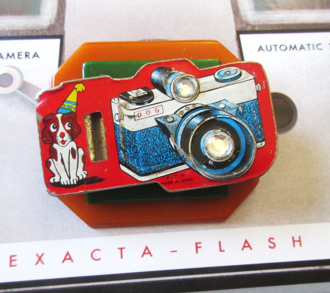 Vintage Tin Whistle Pin - Camera Theme - Etsy