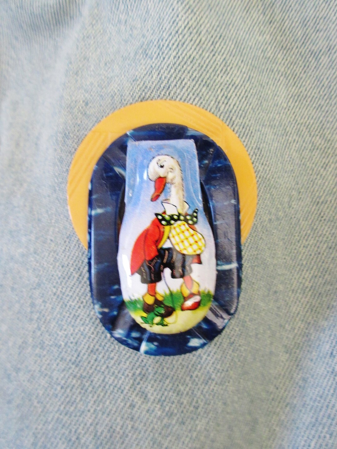 OOAK Nursery Rhyme Goose Tin Clicker Brooch - Etsy