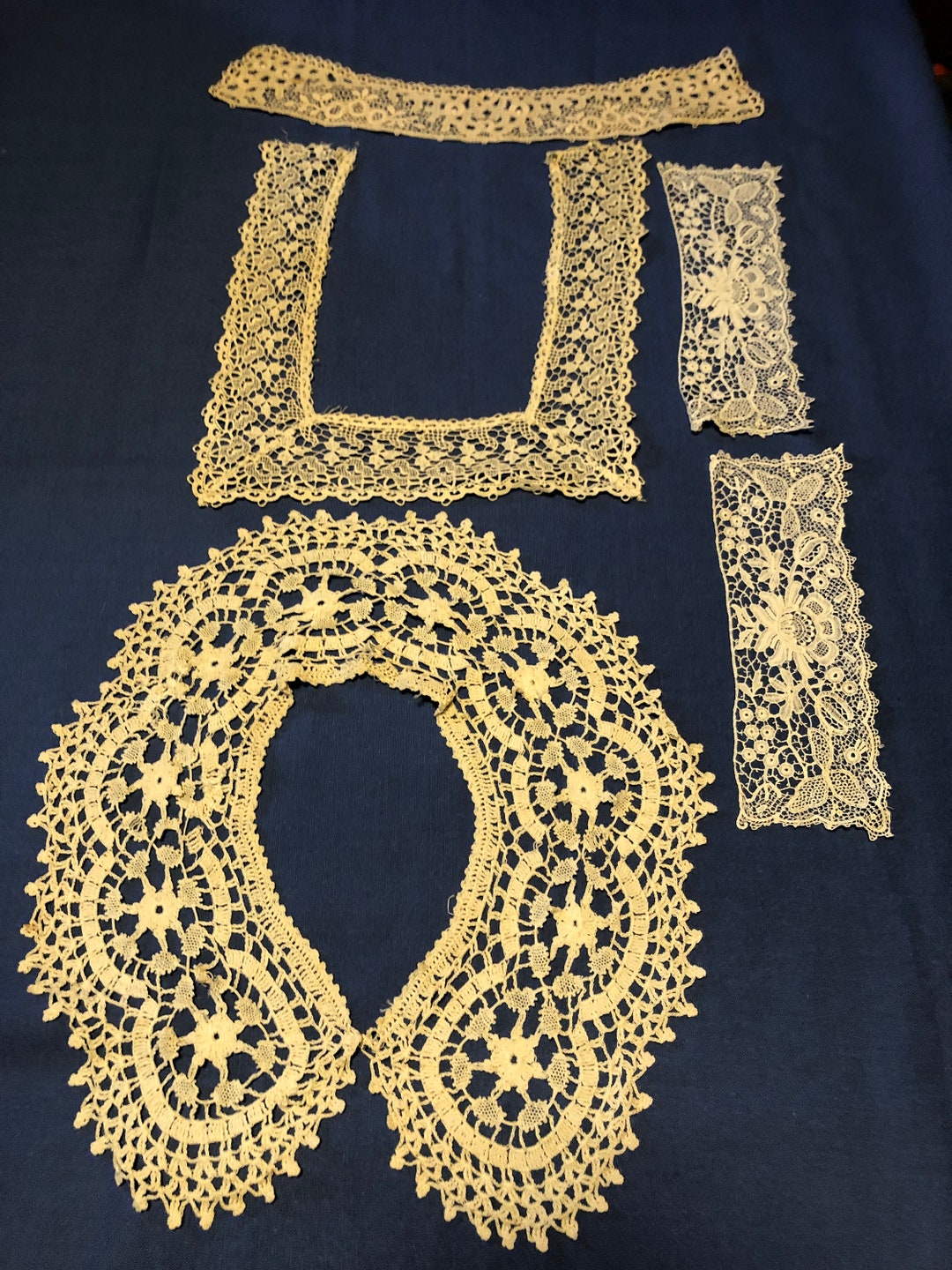 5 Pieces of Vintage Antique Lace Collars Lace Embellishments Vintage ...