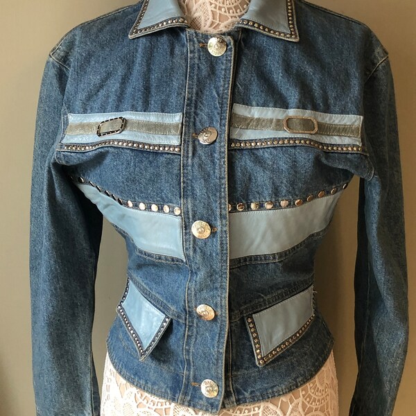 Studded Denim Jacket - Etsy