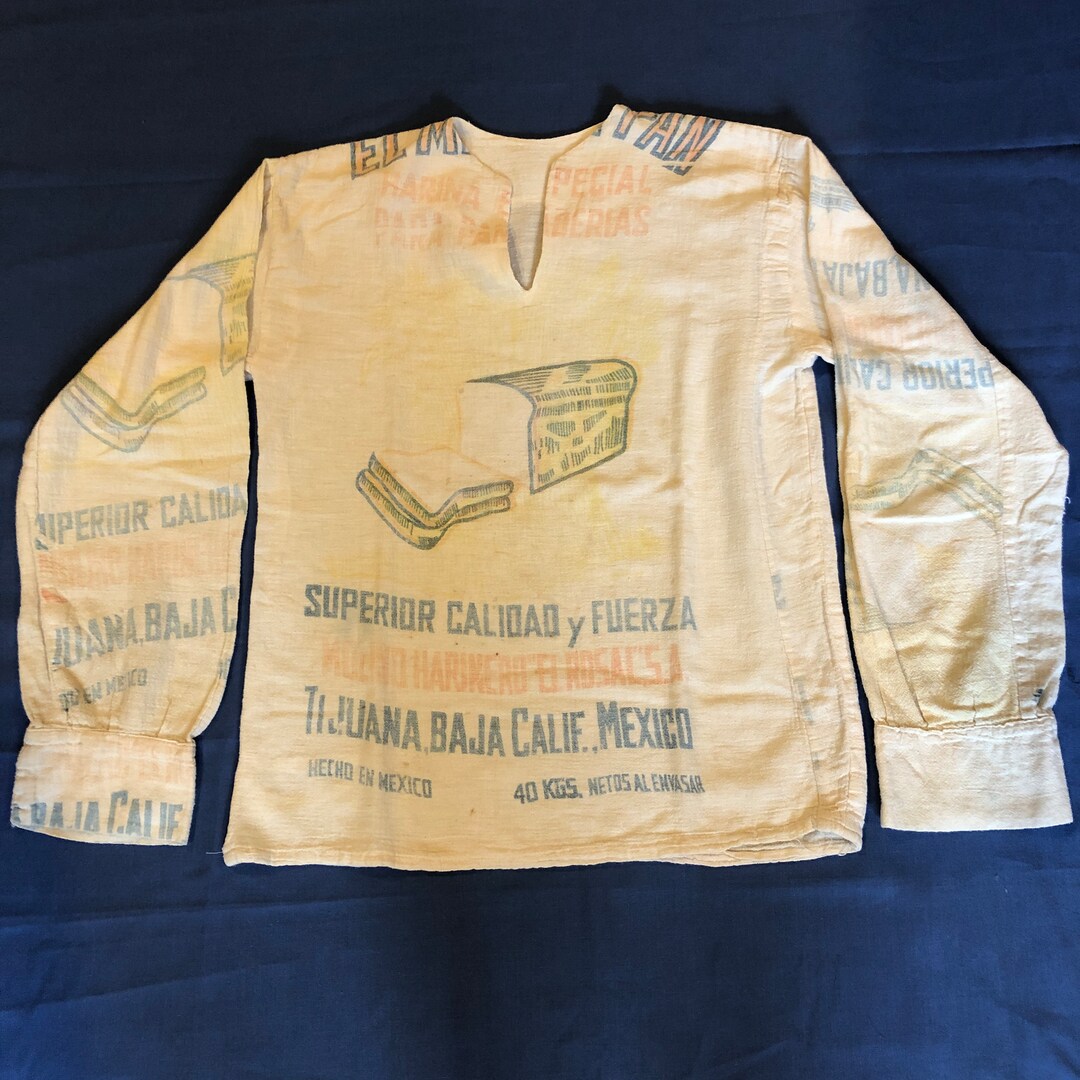1960s 1970s Vintage Cotton Muslin Flour Sack Shirt Tunic Soft Thin Boho ...