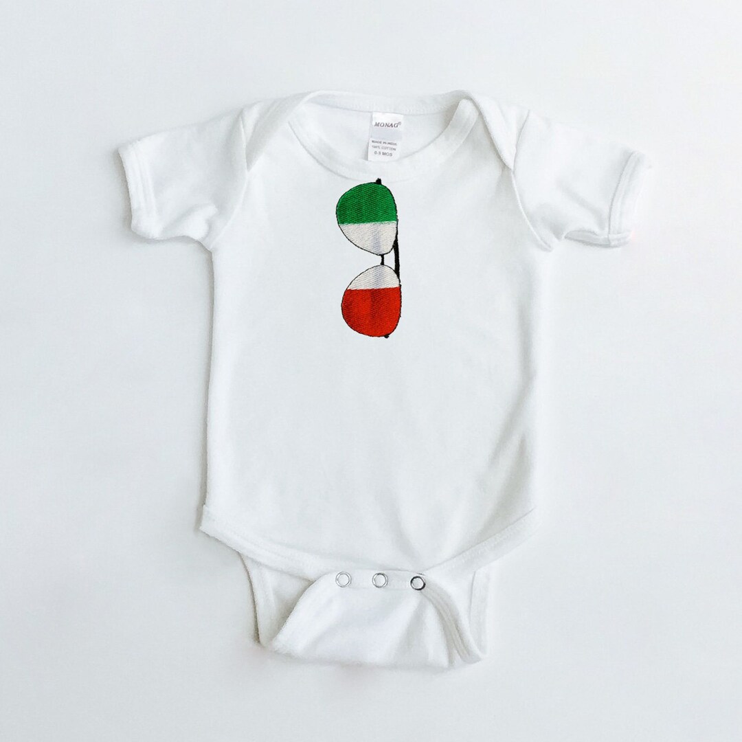 Italian Flag Aviator Sunglass Embroidered Baby One Piece | Baby Boy ...